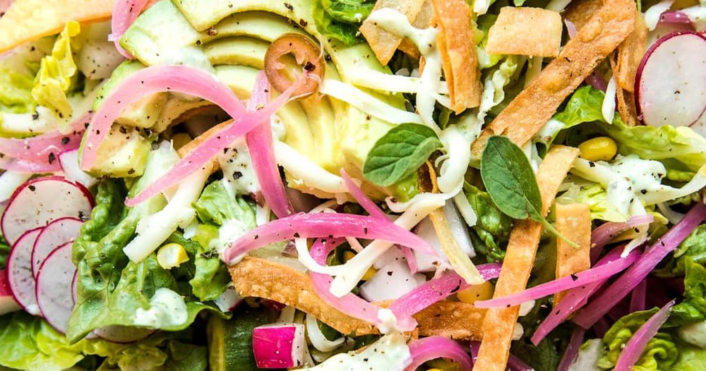 Tex-Mex Salad with Creamy Oregano Dressing | Punchfork