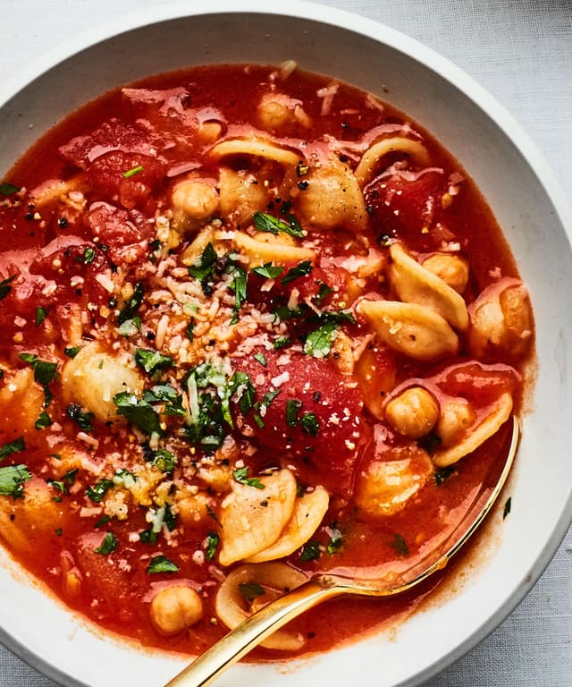 Brothy Pasta with Chickpeas | Punchfork