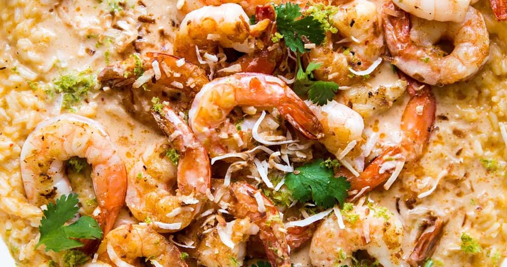 Red Curry Risotto with Shrimp | Punchfork