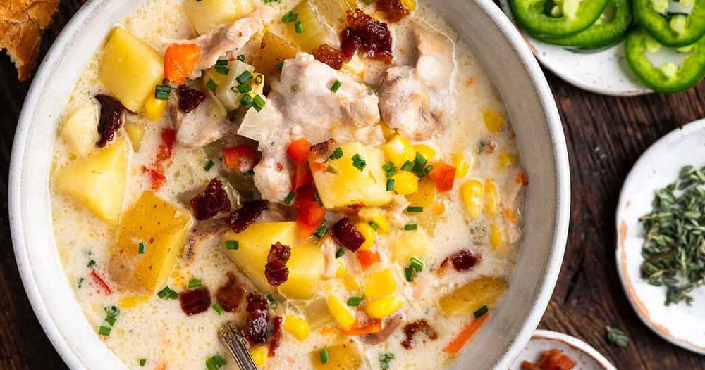 Slow Cooker Chicken Corn Chowder | Punchfork