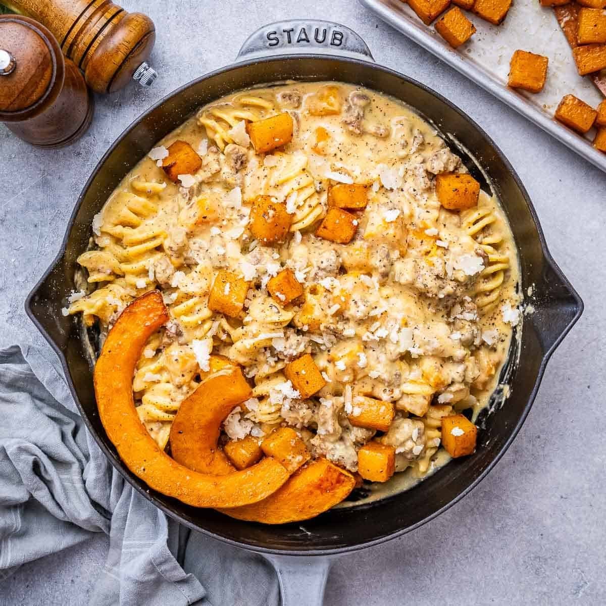 Ground Beef Butternut Squash Pasta | Punchfork