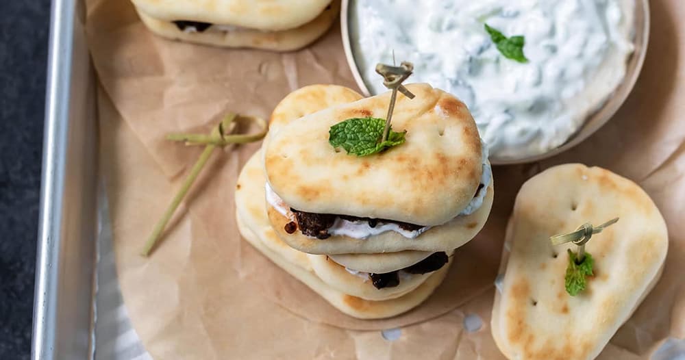 Mushroom Pepper Fry Naan Sliders | Punchfork