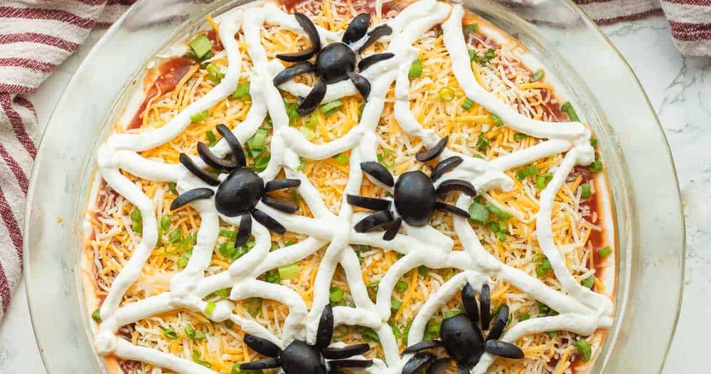 Halloween Spider Web Taco Dip | Punchfork