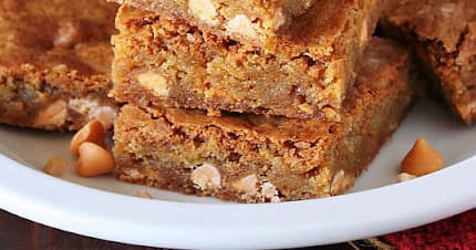 Butterscotch Toffee Blondies | Punchfork