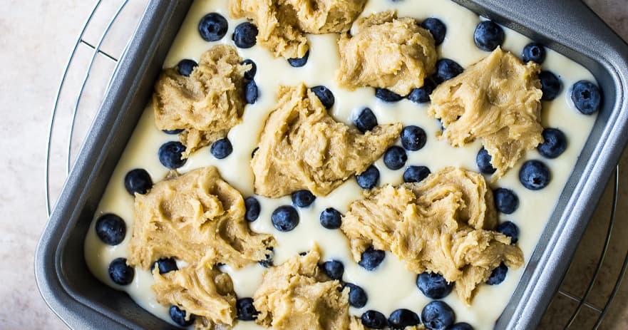 Lemon Blueberry Cheesecake Blondie Bars | Punchfork
