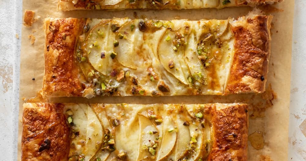 Pistachio, Pear & Gruyere Puff Pastry | Punchfork
