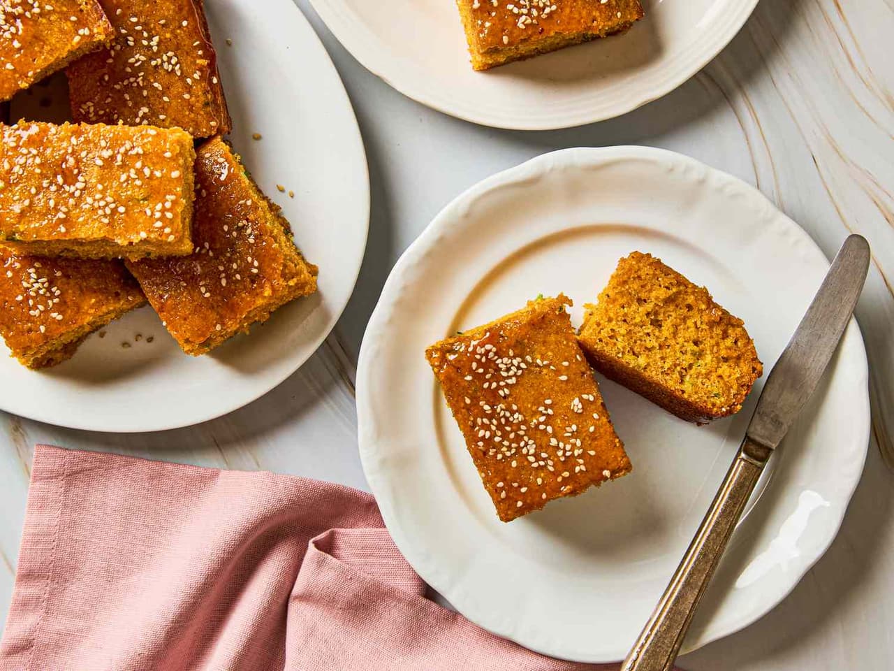Gochujang Scallion Cornbread with Honey Butter Glaze | Punchfork