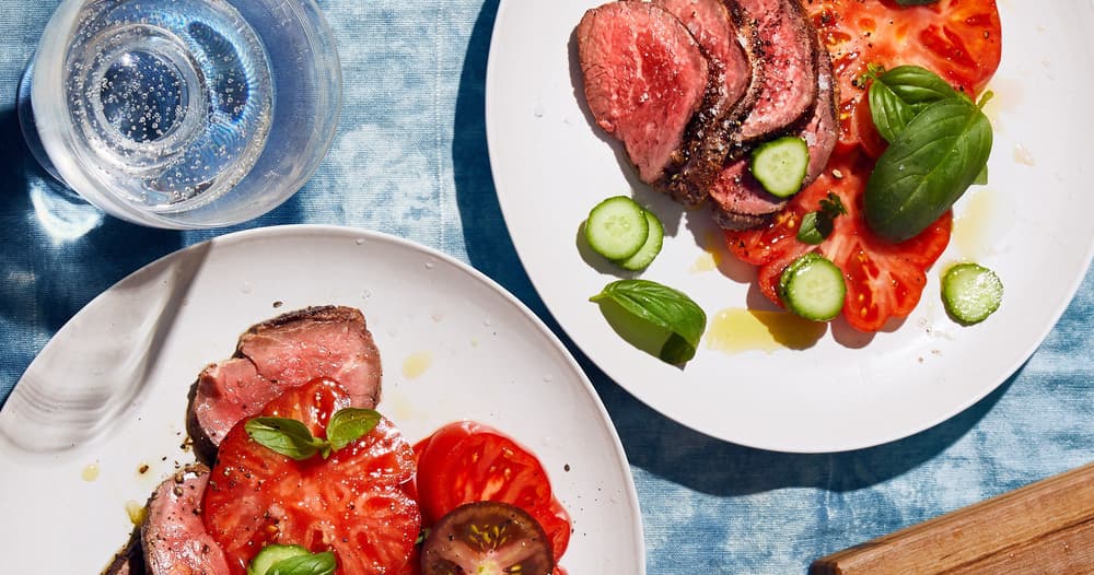 Cold Beef Tenderloin with Tomatoes and Cucumbers | Punchfork