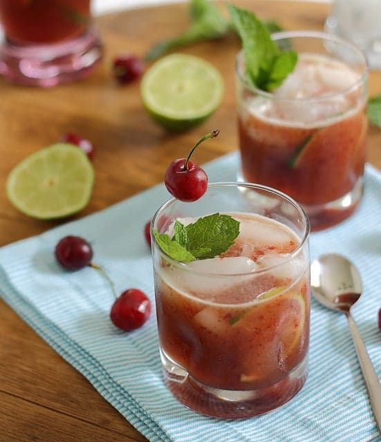 Cherry Faux-Ito (Virgin Cherry Mojito) | Punchfork