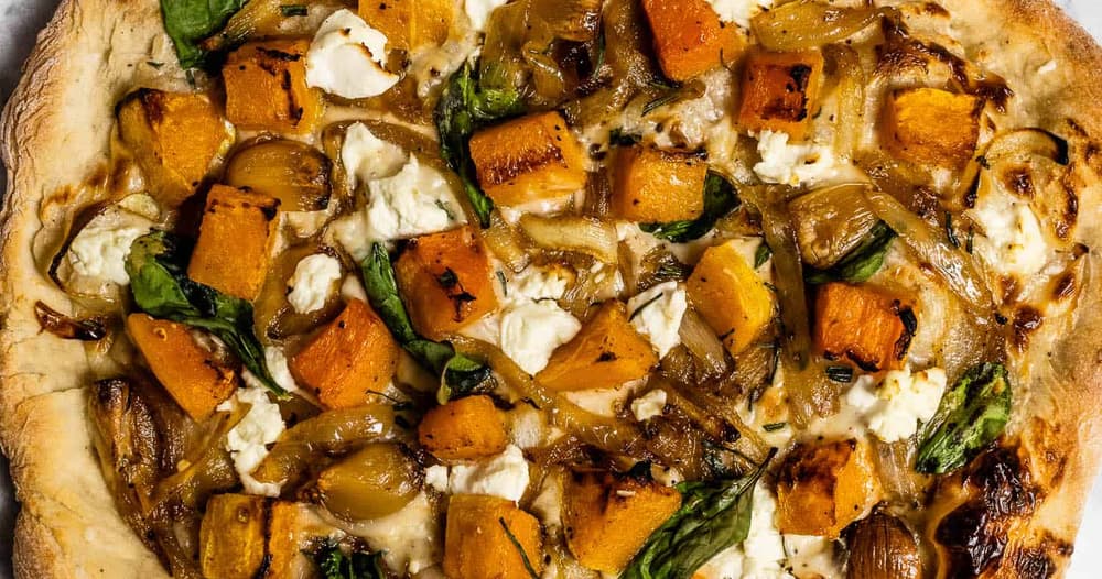 Butternut Squash Pizza with Goat Cheese and Roasted Garlic | Punchfork