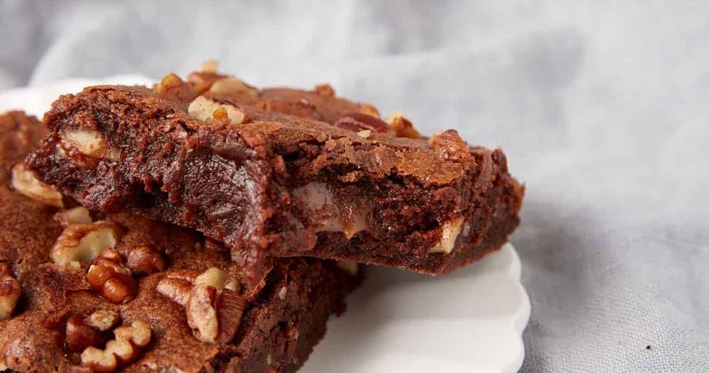 Gooey Turtle Brownies with Homemade Caramel | Punchfork
