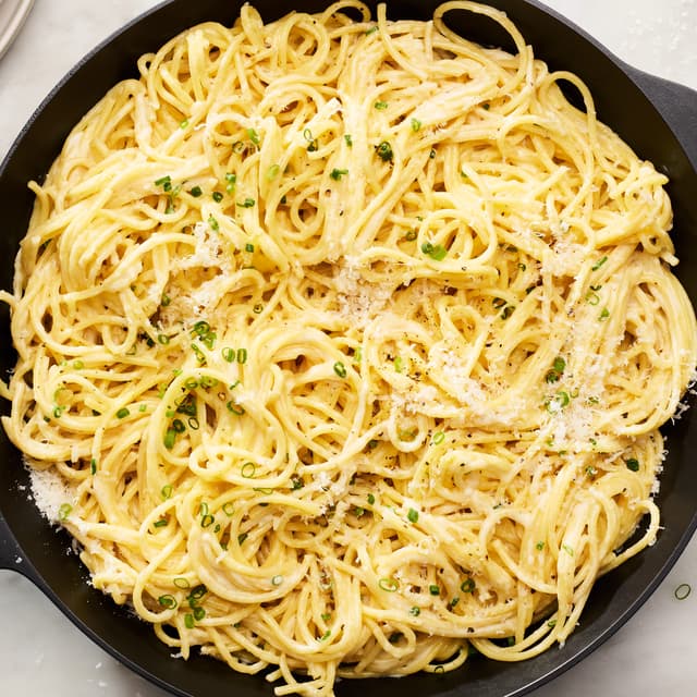 Creamy Three-Cheese Spaghetti | Punchfork