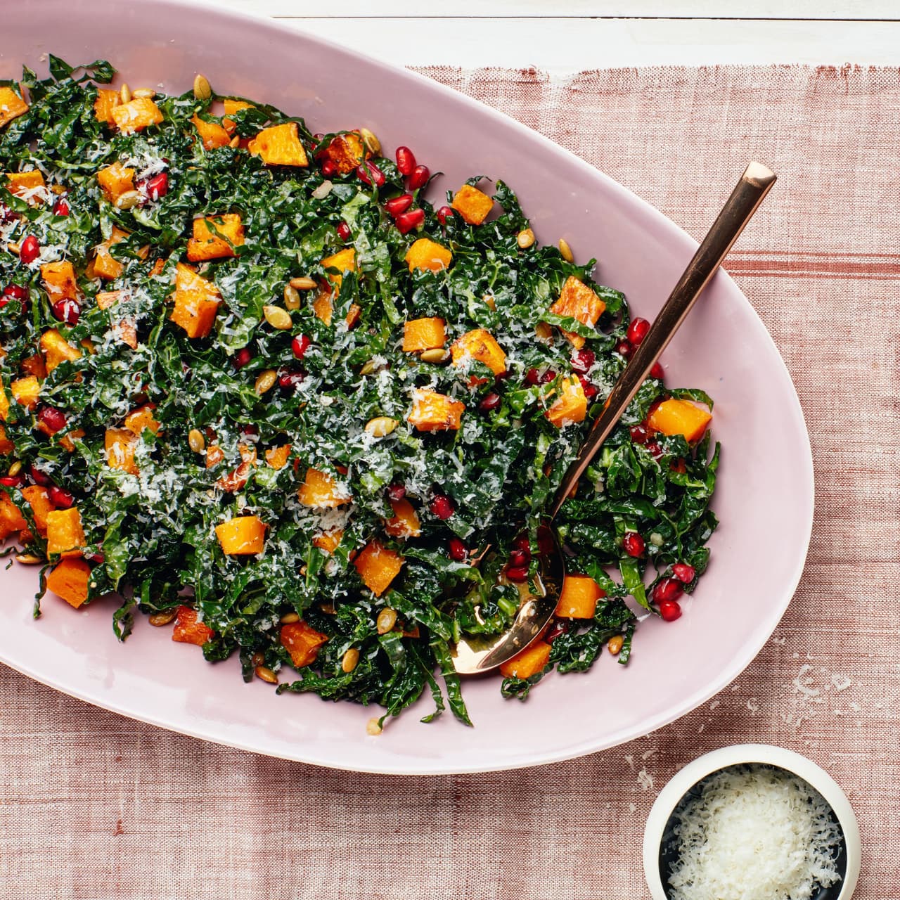 Butternut Squash-kale Salad with Roasted Garlic Vinaigrette | Punchfork