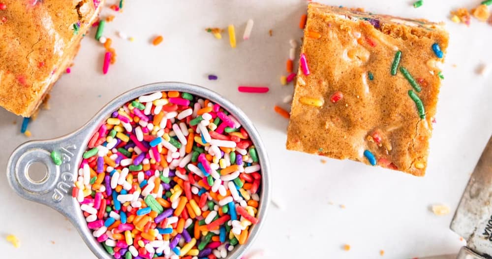 Birthday Cake Blondies | Punchfork