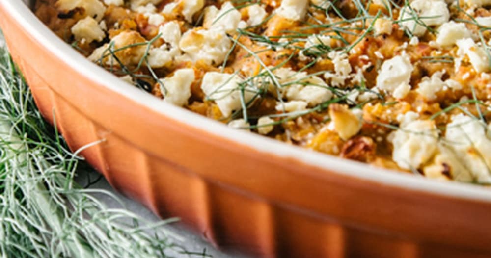 Roasted Red Pepper Fennel Dip with Harissa & Feta | Punchfork