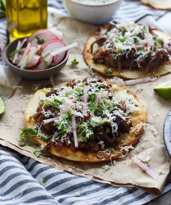 Puffy Tostadas with Chile and Beer Braised Short Rib and Tomatilla ...
