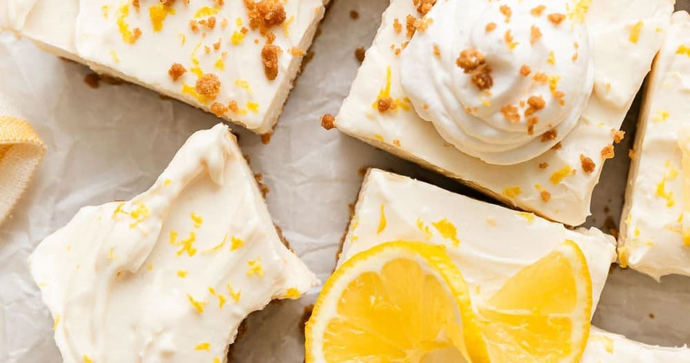 No Bake Lemon Cheesecake Bars | Punchfork