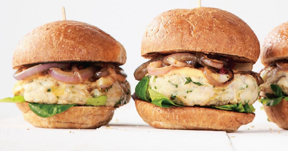 Lemon Herb Chicken Burgers with Thousand Island Dressing | Punchfork