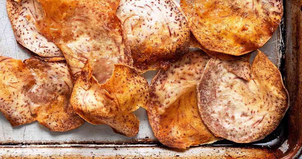 Baked Taro Chips | Punchfork