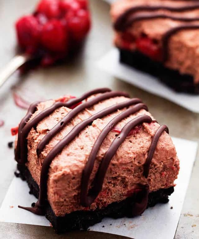 Chocolate Cherry Mousse Bars | Punchfork