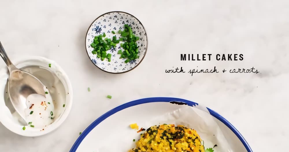 Millet Cakes with Carrots & Spinach | Punchfork