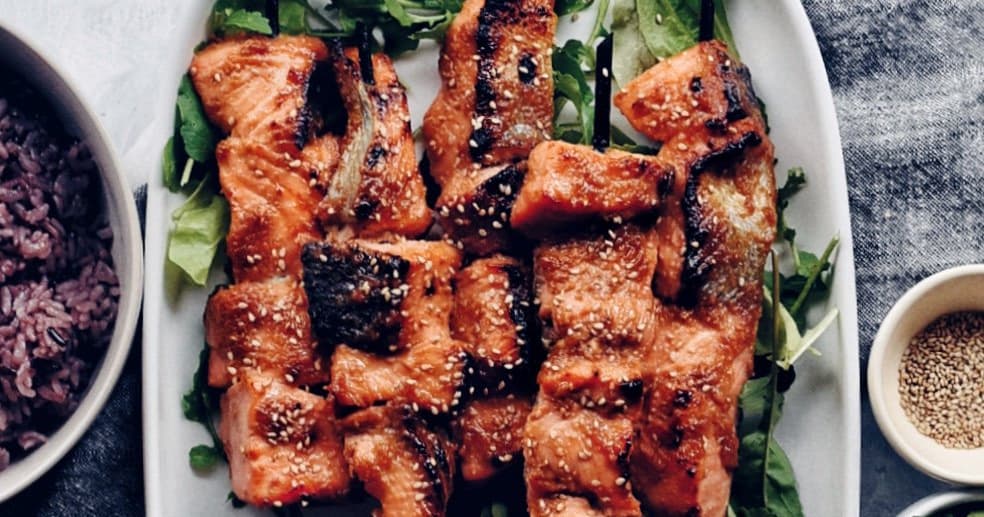Miso Maple Salmon Skewers | Punchfork