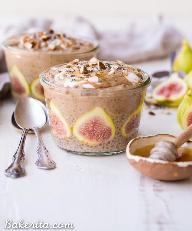 Cinnamon Fig Chia Pudding & Overnight Oat Breakfast Parfaits | Punchfork