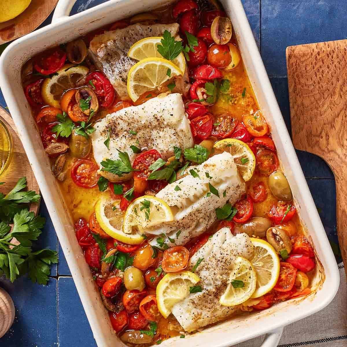 Mediterranean Baked Cod | Punchfork