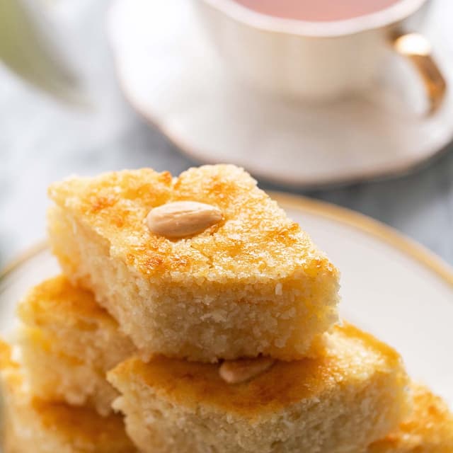 Basbousa Recipe Aka Namoura or Harissa Dessert (Middle Eastern Coconut ...