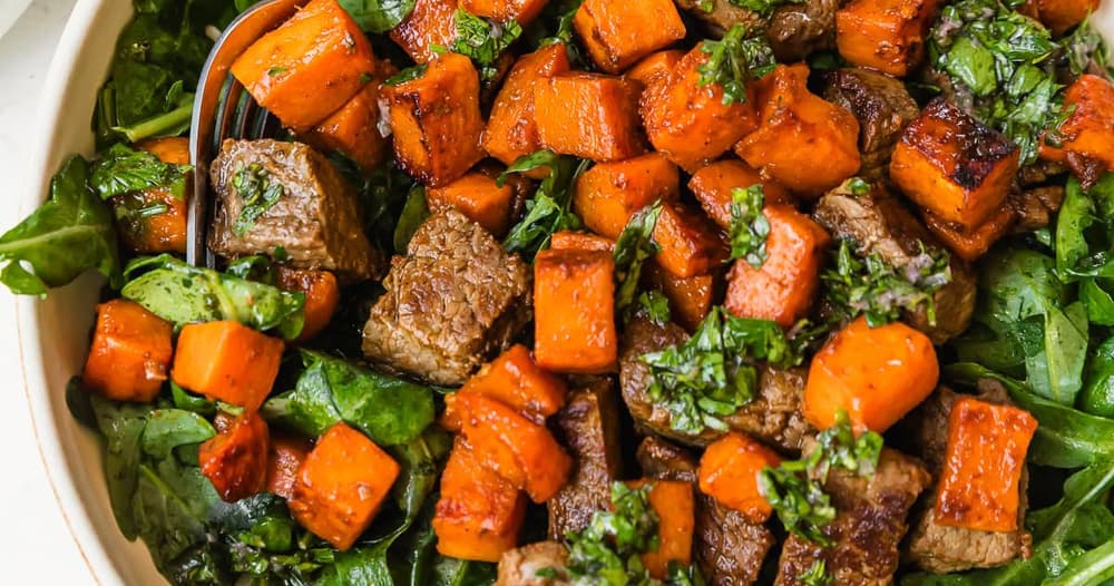 Fall Steak Salad with Sweet Potatoes | Punchfork