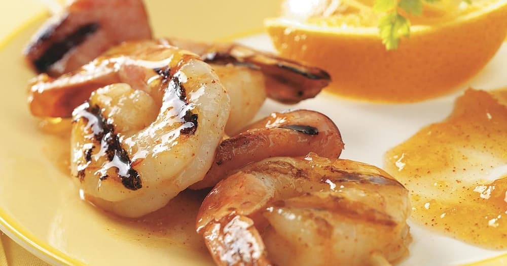 Grilled Shrimp with Apricot Sauce for 2 | Punchfork