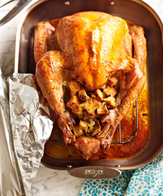 Roast Turkey with Old-Fashioned Bread Stuffing | Punchfork