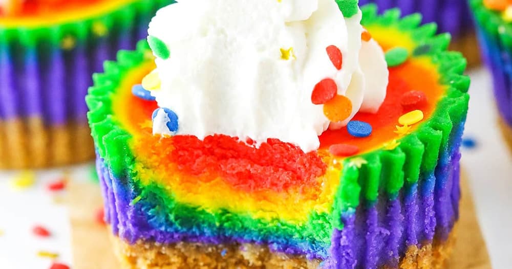 Mini Rainbow Cheesecakes | Punchfork
