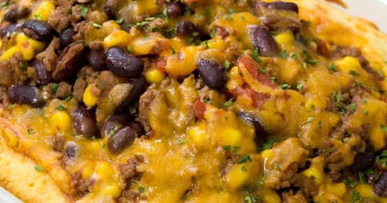 Chili Stuffed Cornbread Casserole | Punchfork