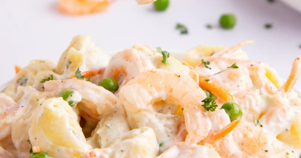 Mermaid Shrimp Pasta Salad | Punchfork