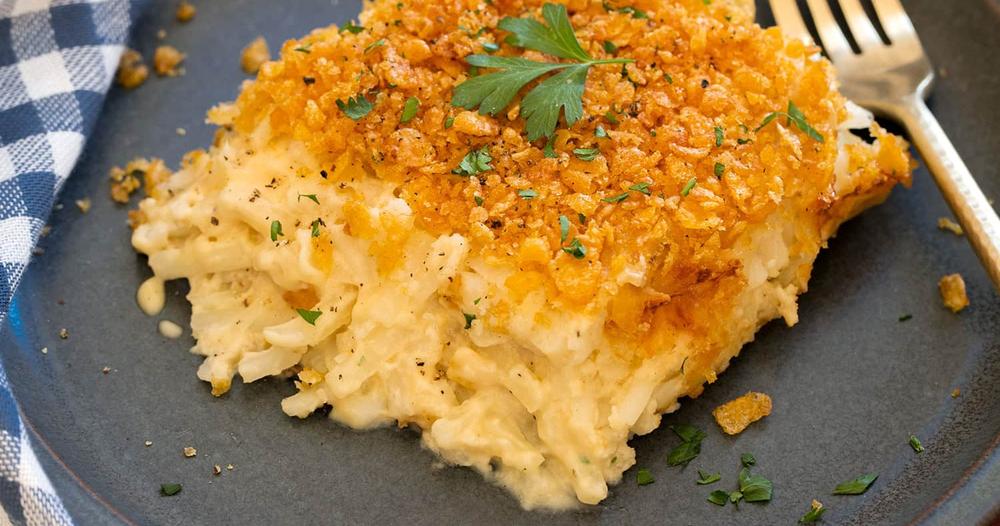Funeral Potatoes - Au Gratin Hash Brown Casserole | Punchfork