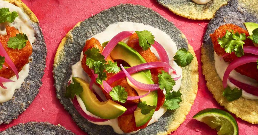 Masa-Battered Fish Tacos with Citrus-Pickled Onions | Punchfork