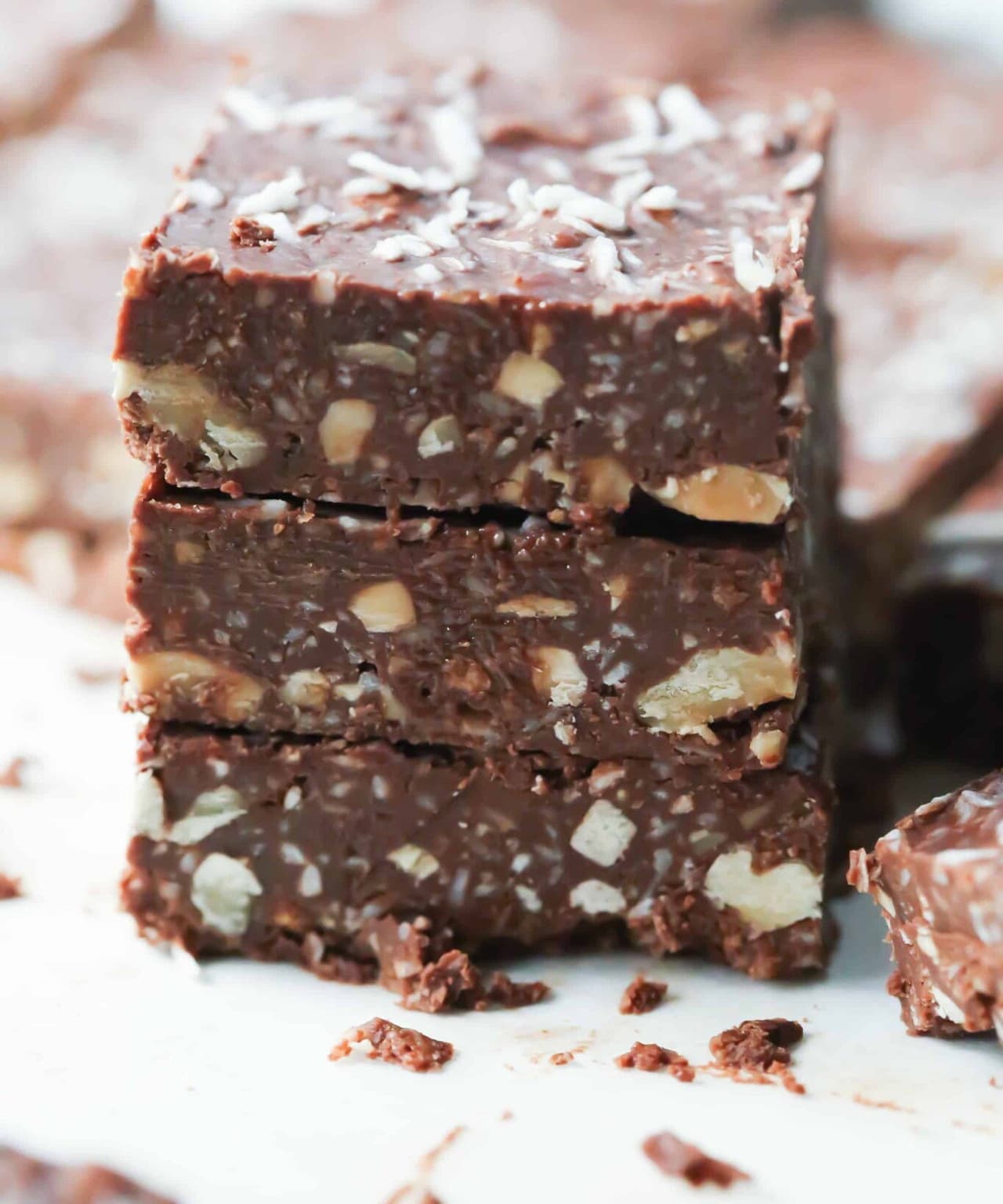 No-Bake Chocolate Coconut Bars | Punchfork