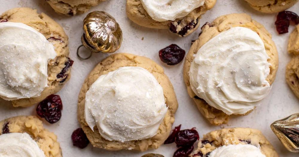 Cranberry Drop Cookies with Cream Cheese Frosting | Punchfork