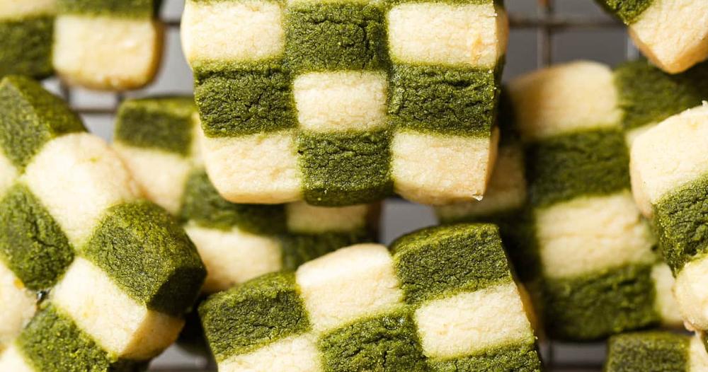 Matcha Checkerboard Cookies | Punchfork